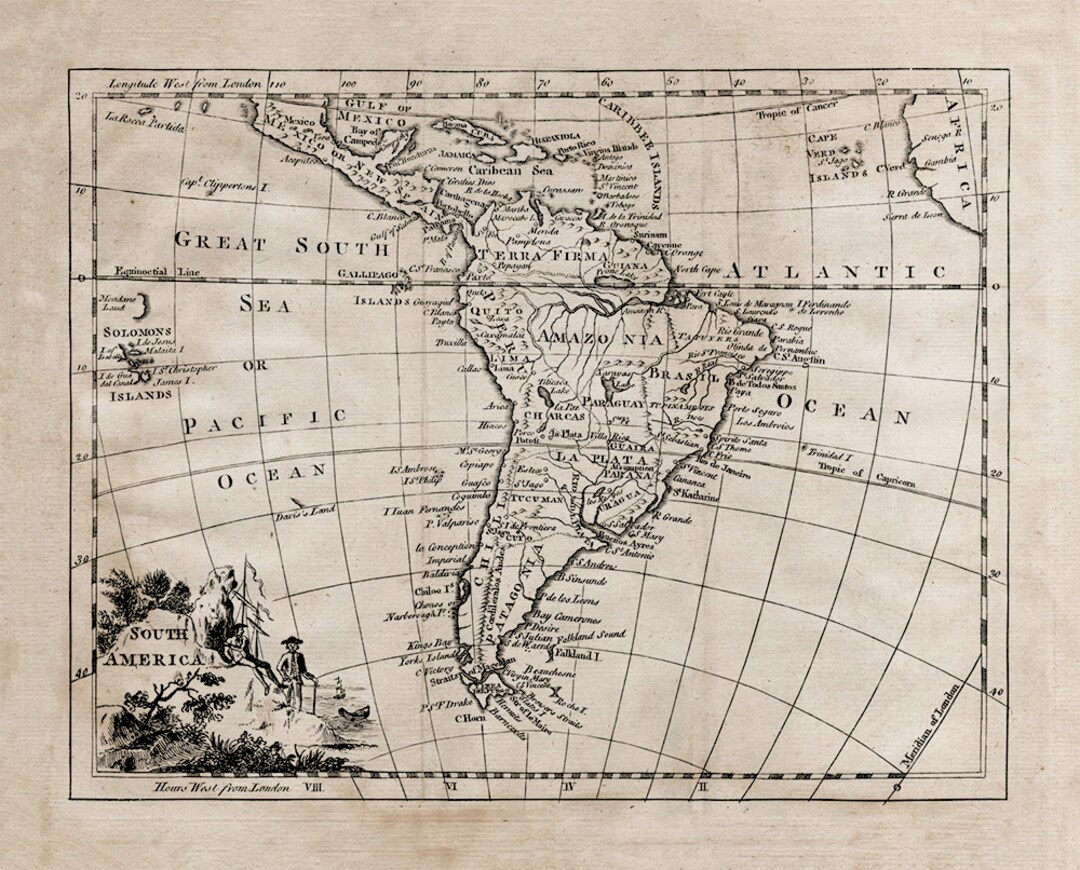 1764 South America Map - Etsy