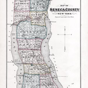 Seneca County Map New York - Etsy