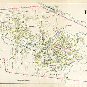 Map of the Village of Phelps. New York. Ontario County - Etsy