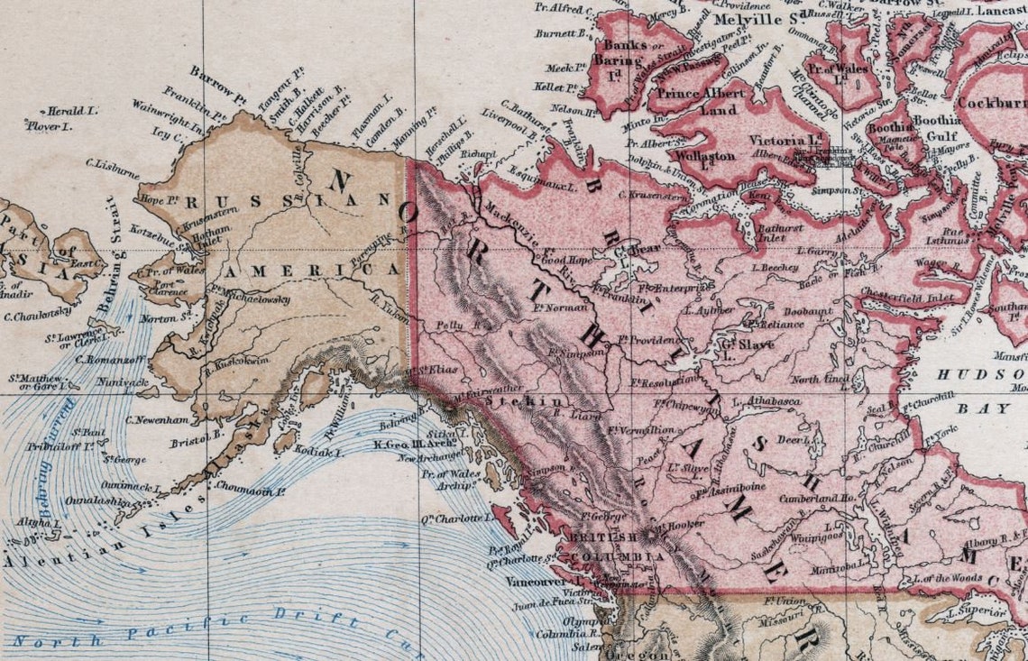 World Map 1867 From Black's Atlas - Etsy