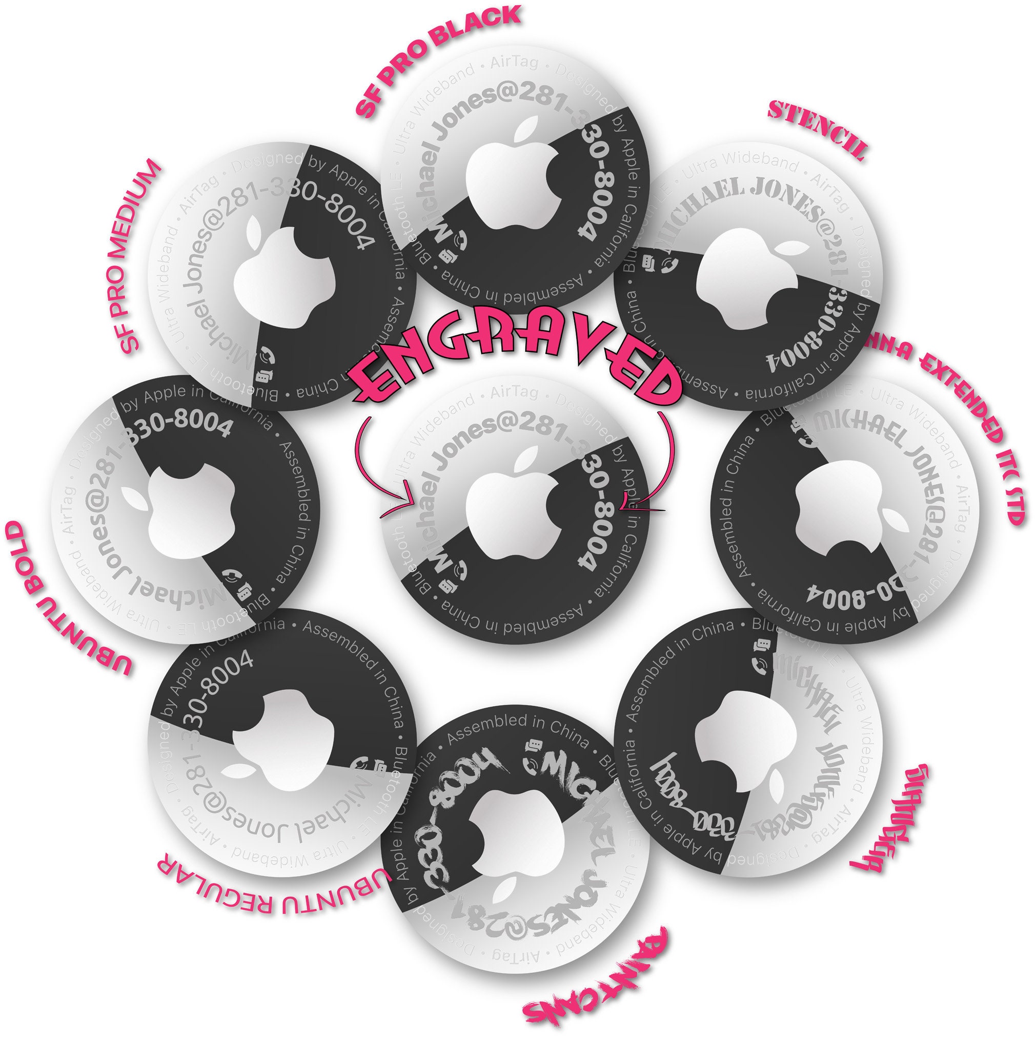 Apple AirTag Personalized | Engraved New or Replacement Cover - Etsy