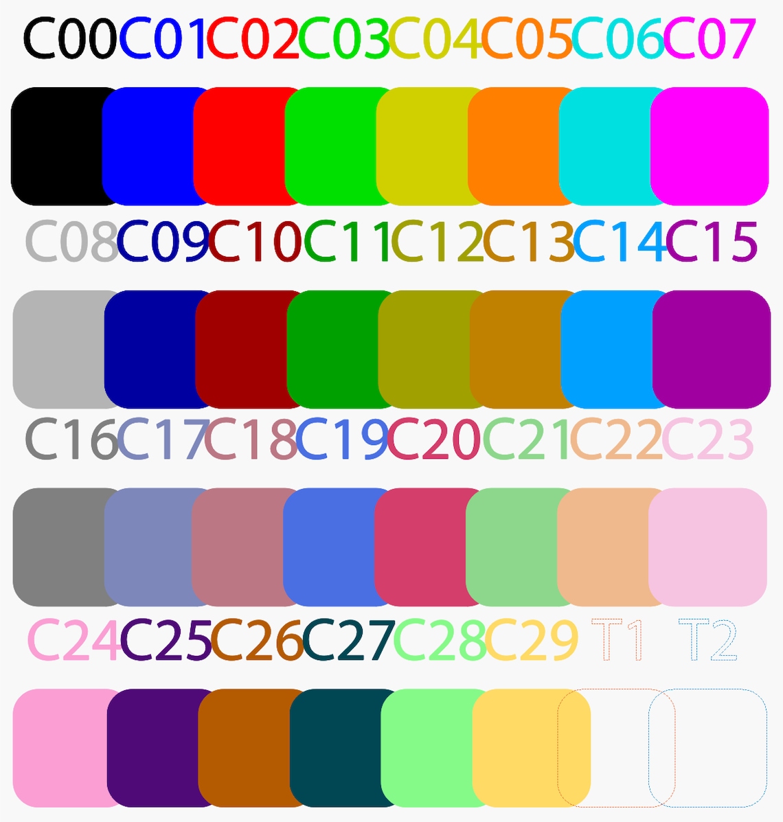 Lightburn Color Palette Adobe Illustrator Swatches - Etsy