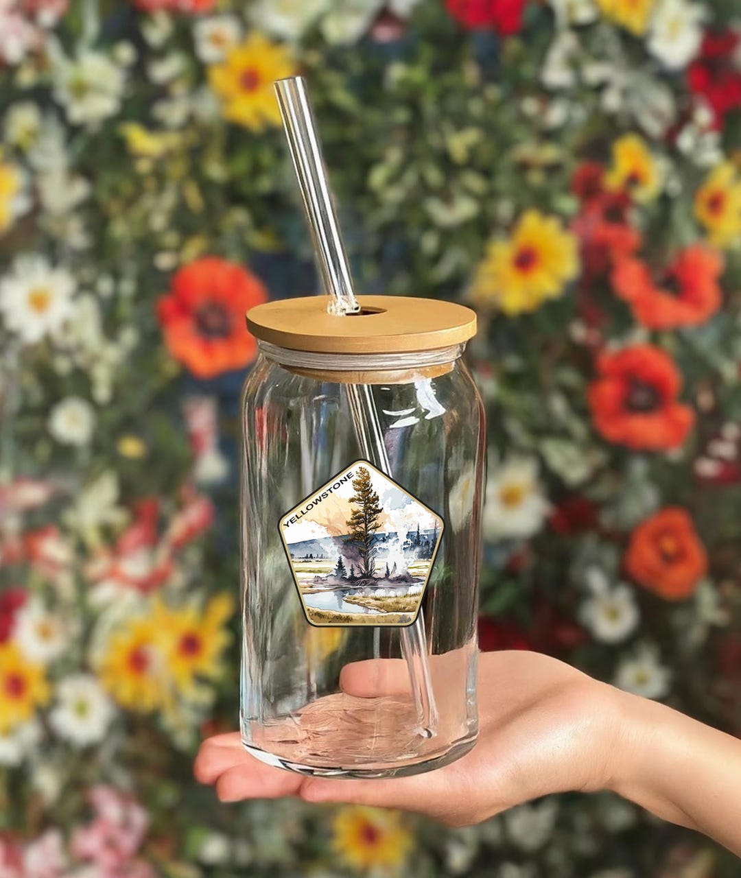 Yellowstone National Park Glass Coffee Cup, Custom National Parks ...
