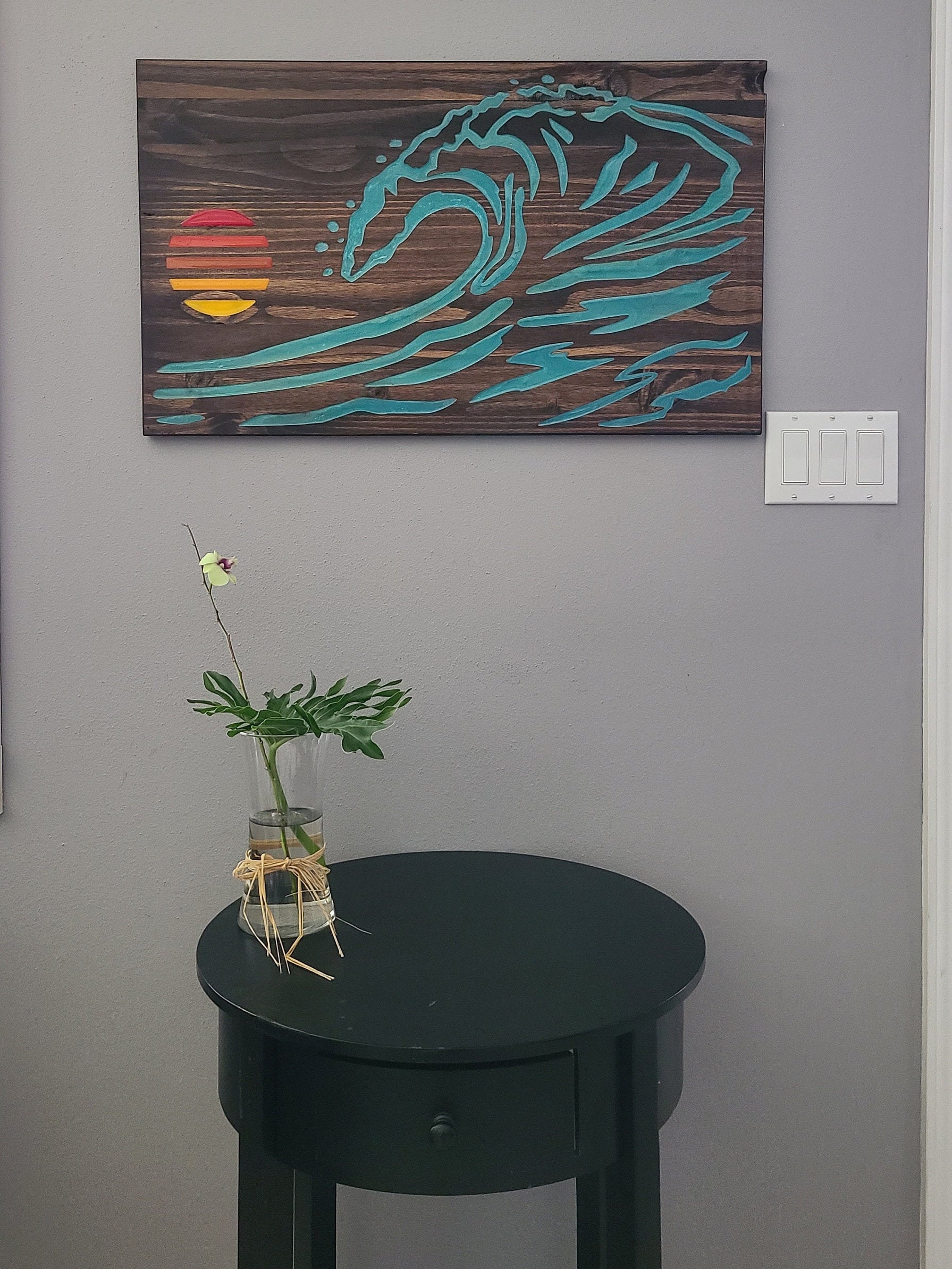 Sunset Wave (resin Inlay on Wood Wall Art) - Etsy