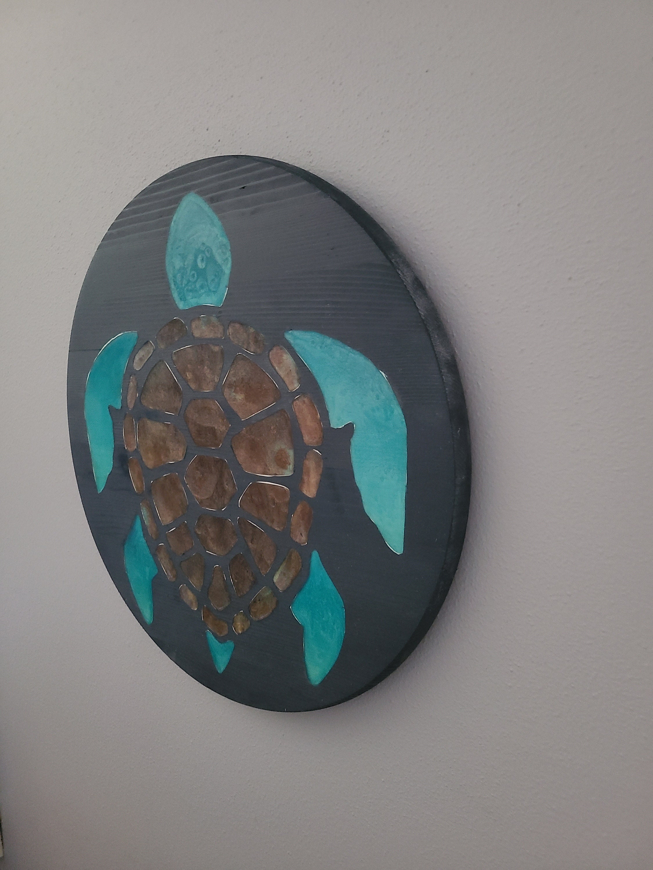 Turtle Wall Art Mixed Media Resin and Wood - Etsy