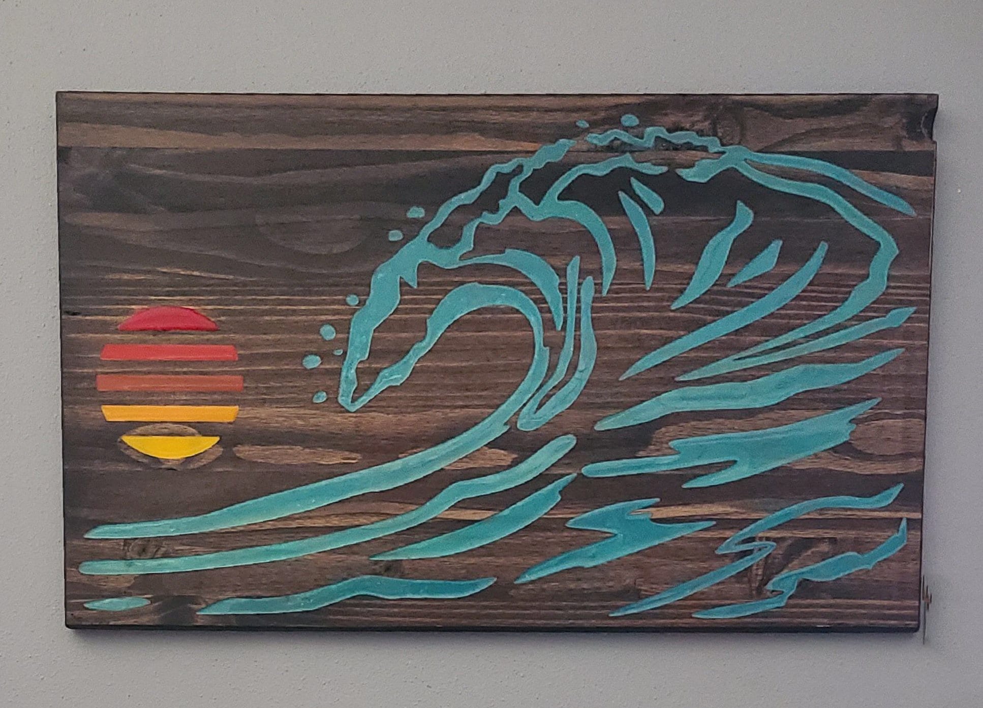 Sunset Wave (resin Inlay on Wood Wall Art) - Etsy