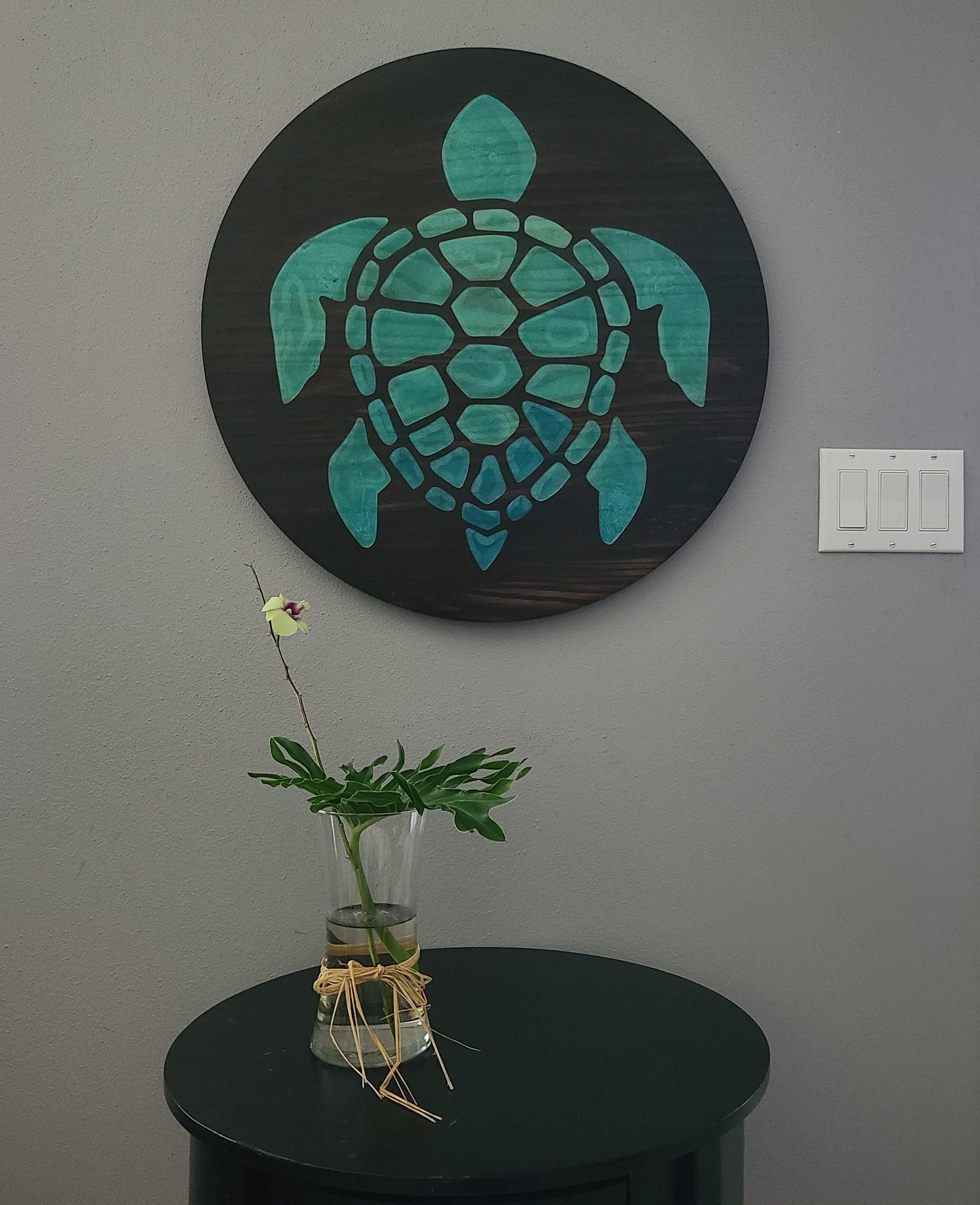 Turtle Wall Art Mixed Media Resin and Wood - Etsy