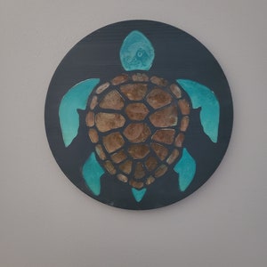 Turtle Wall Art Mixed Media Resin and Wood - Etsy