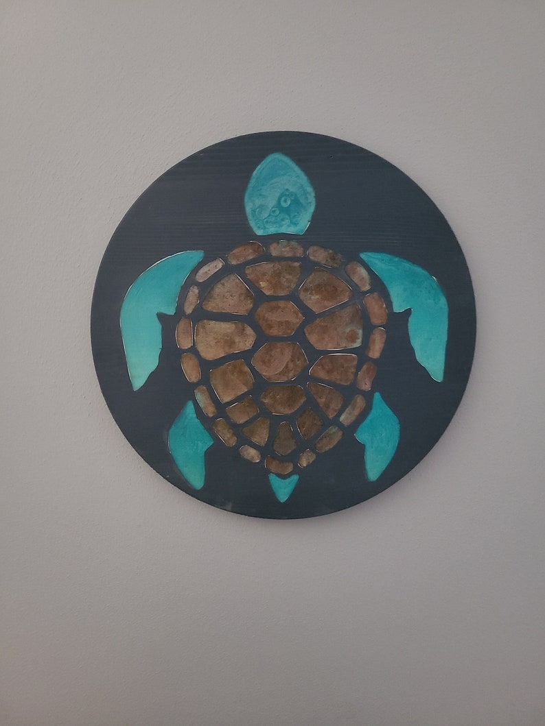 Turtle Wall Art Mixed Media Resin and Wood - Etsy
