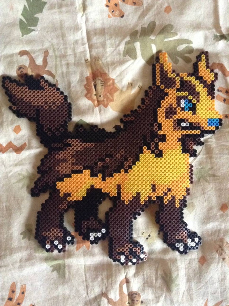 Shiny Mightyena Perler Bead Sprite | Etsy UK