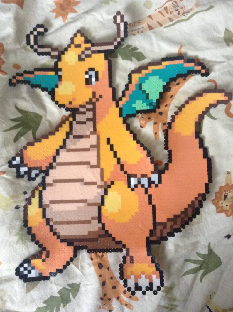 Dragonite Perler Bead Sprite | Etsy