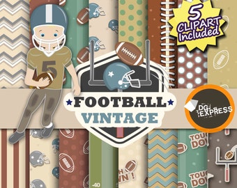 Purple Orange Football Digital Paper Clipart : | Etsy