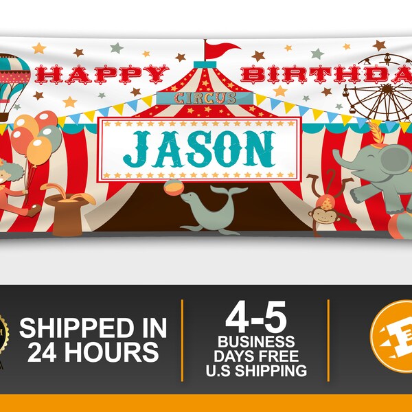 Circus 3rd Birthday Banner - Etsy