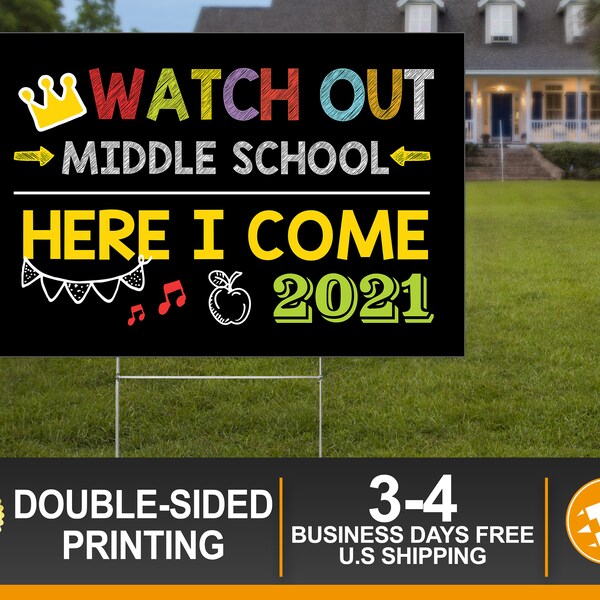 Middle School Yard Sign - Etsy
