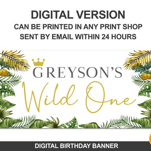 Wild One Birthday Banner Boy Girl, Wild One Party Decoration, Jungle ...