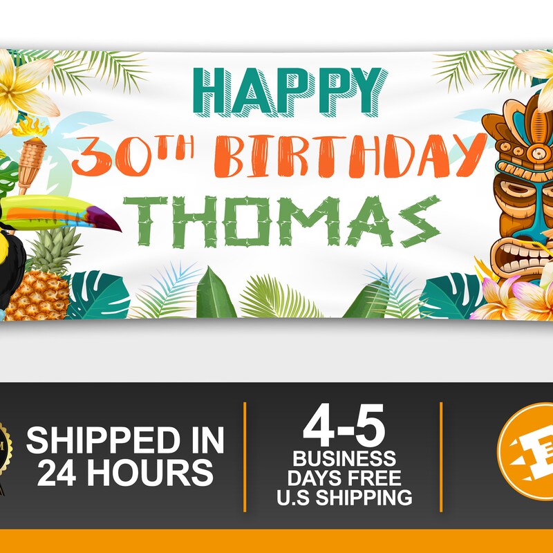 Hawaiian Birthday Banner - Etsy