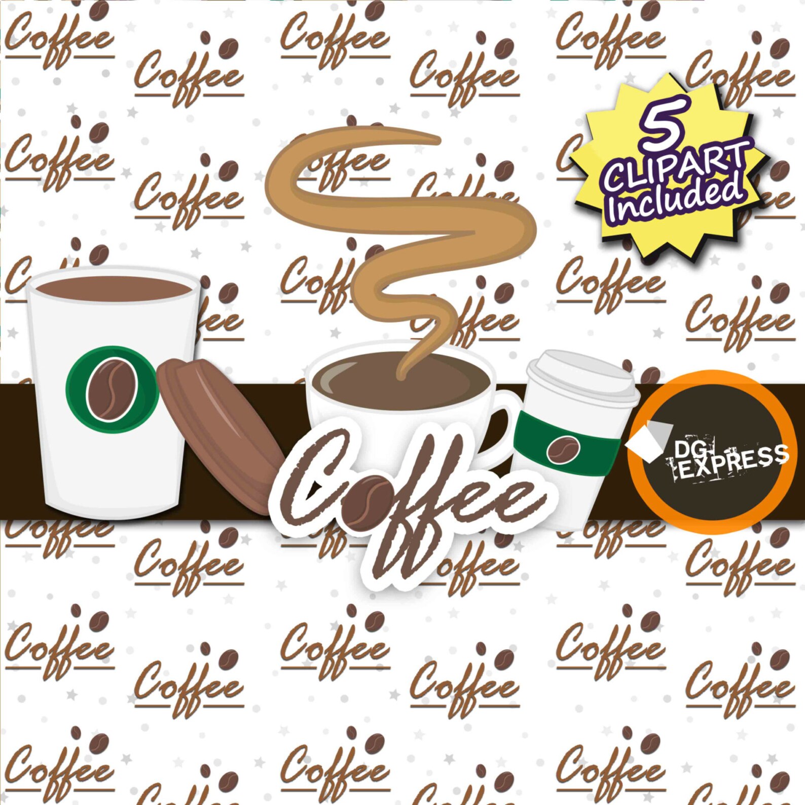 SALE Coffee Clipart Digital Paper : coffee - Etsy