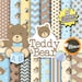 Teddy Bear Digital Paper Clipart Blue : teddy BEAR Digital Paper Baby ...