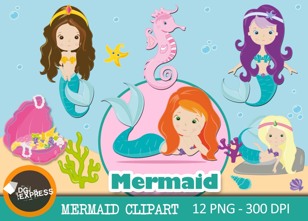 Mermaid Clipart : under THE SEA Clipart Mermaid Clipart, Mermaid ...