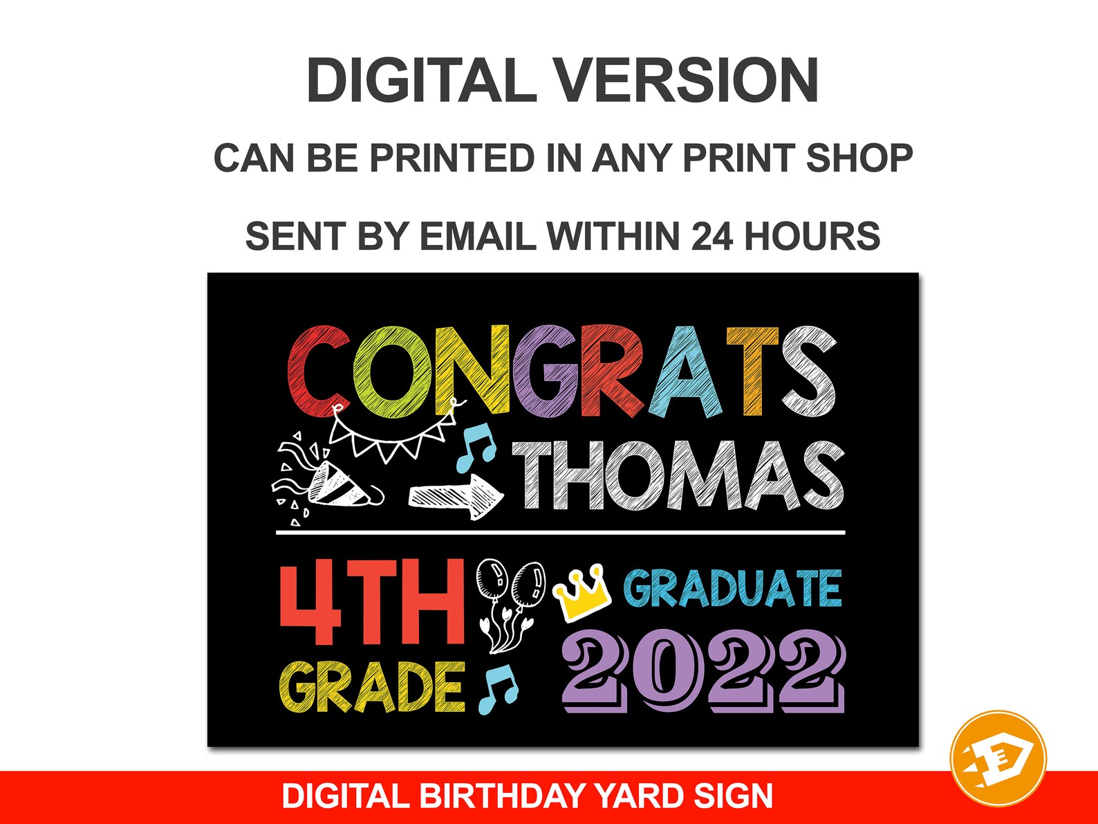 4th Grade Graduation Yard Sign Class of 2022 Yard Sign - Etsy
