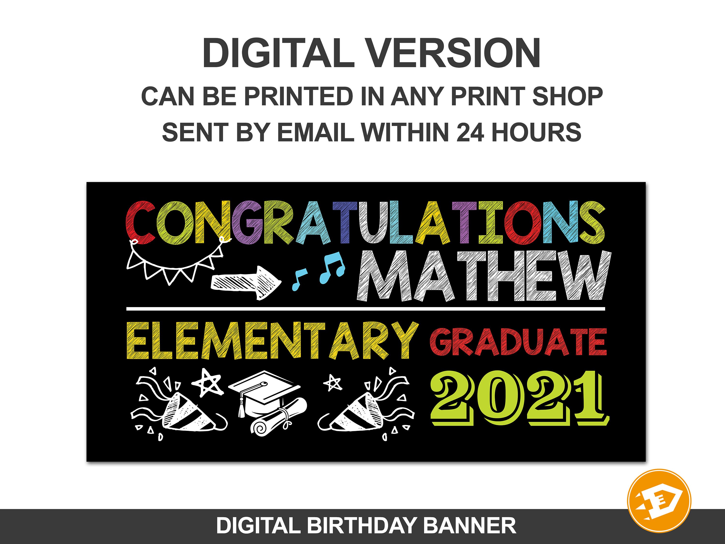 Elementary Graduation Banner Elementary graduation Party | Etsy