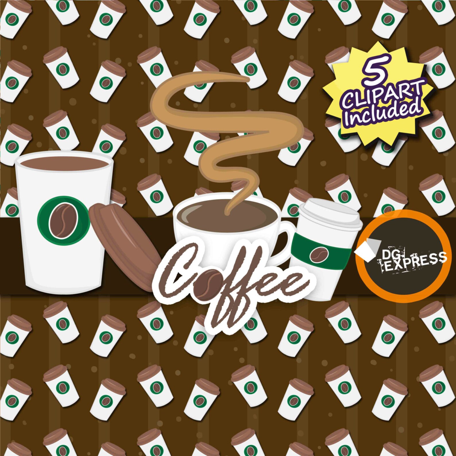 SALE Coffee Clipart Digital Paper : coffee - Etsy