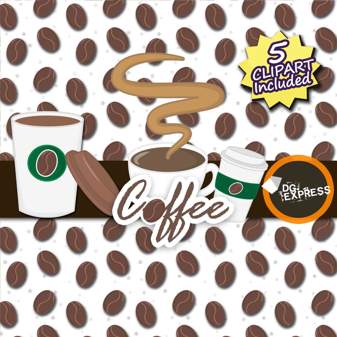 SALE Coffee Clipart Digital Paper : coffee - Etsy