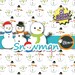 Snowman Digital Paper Clipart : kawaii Snowman Digital Paper Snowman ...