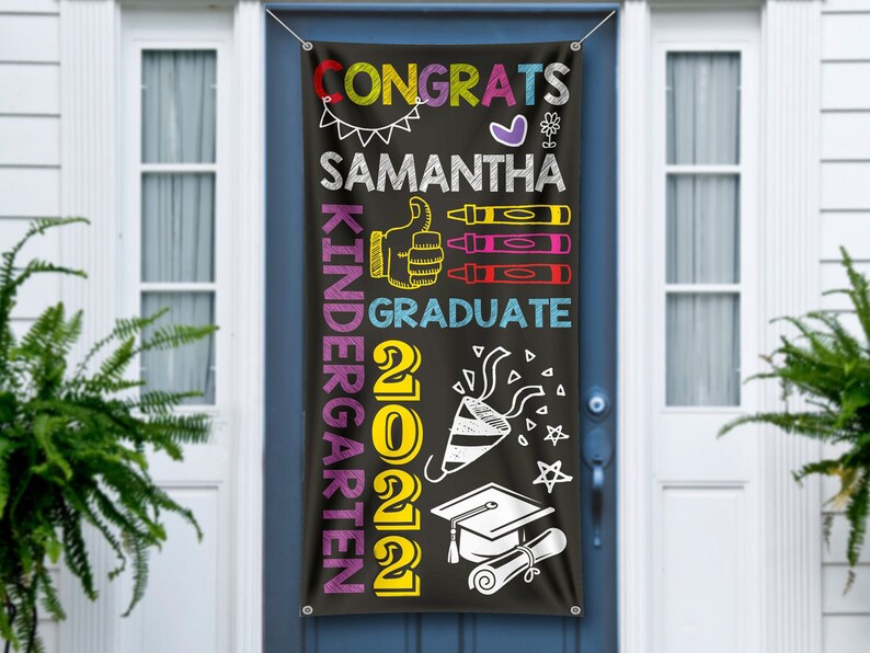 Kindergarten Girl Graduation Door Bundle Banner Kindergarten - Etsy