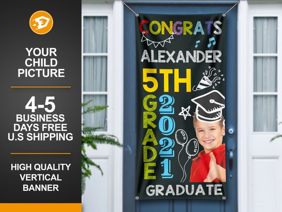 5th Grade Graduation Door Banner With Picture 5th Grade Party - Etsy