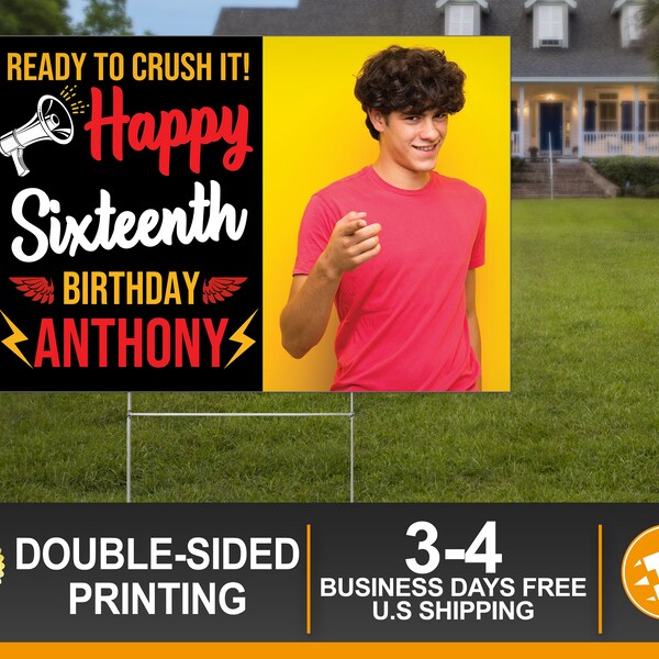 16th Birthday Yard Sign Digital - Etsy