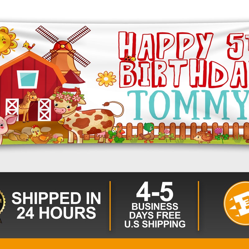 Farm Birthday Banner - Etsy