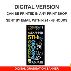 5th Grade Graduation Door Banner, 5th Grade Graduation Party Banner ...