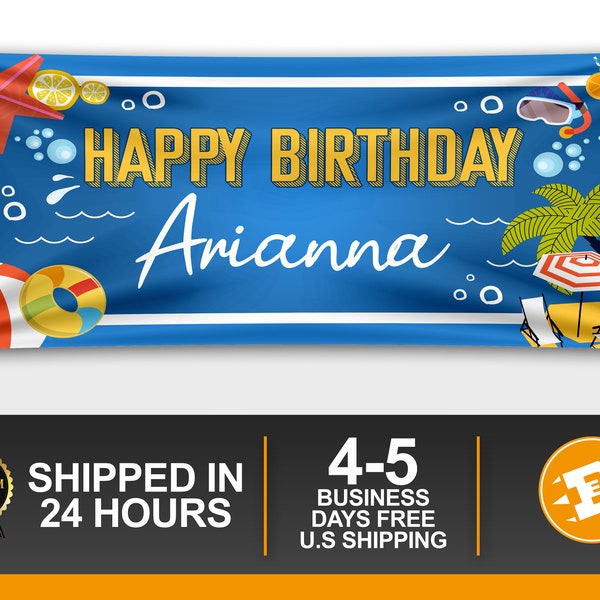 Pool Party Banner - Etsy