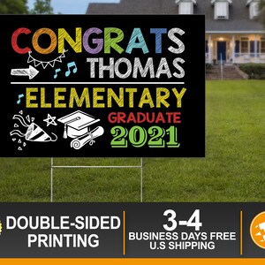 Elementary Graduation Yard Sign Boy Class of 2021 Pre-school | Etsy