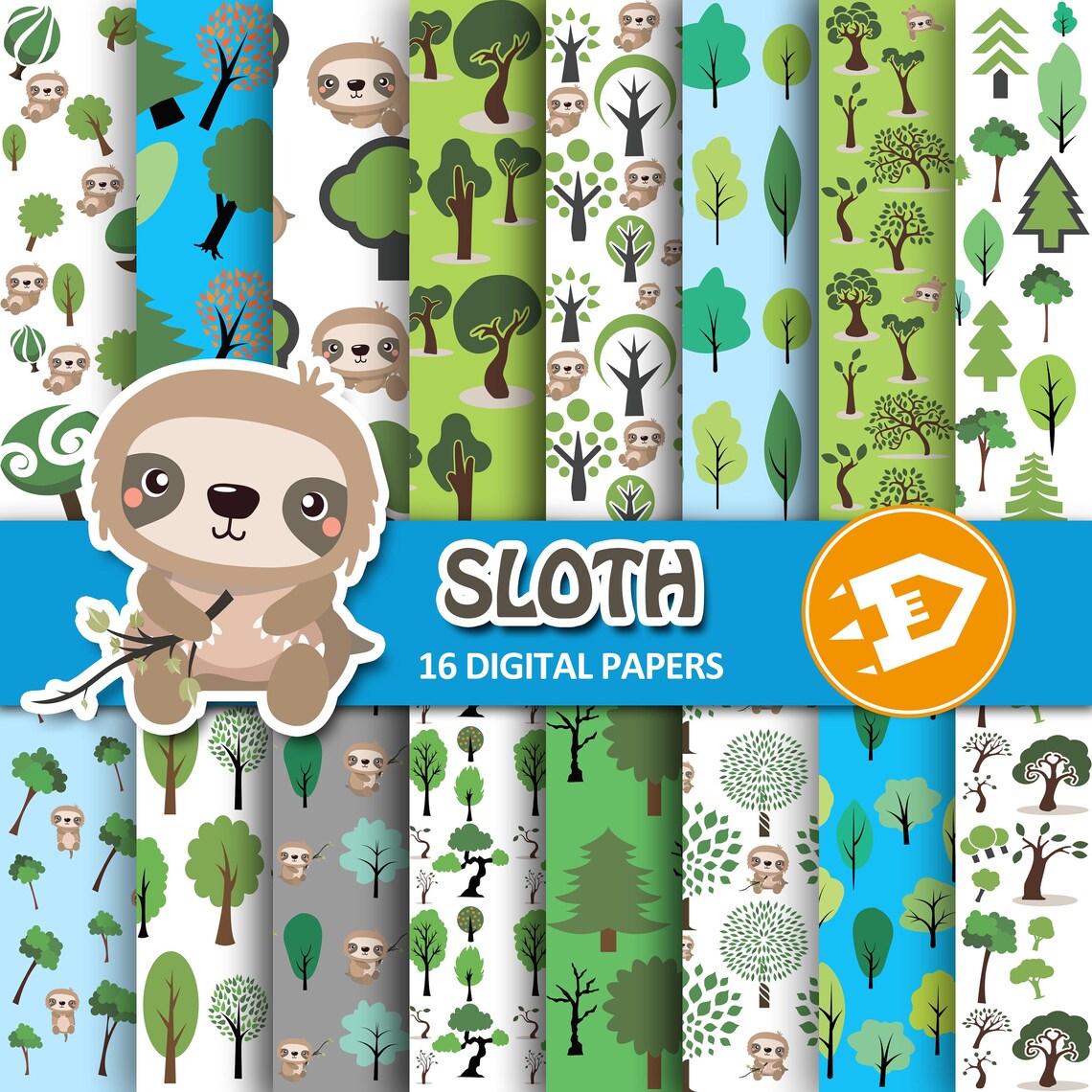 Mega 50 Digital Paper Bundle More Than 200 Clipart Bundle : | Etsy