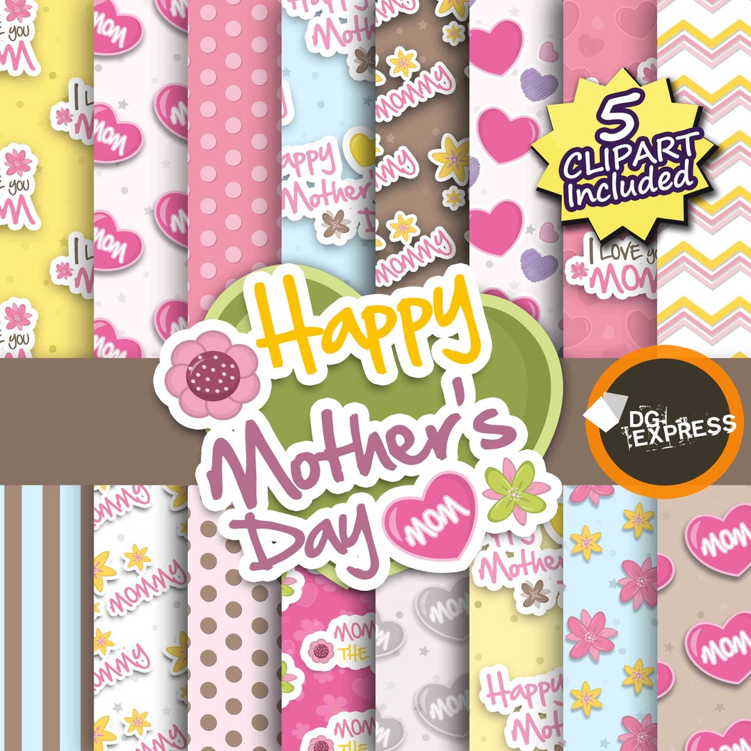 Mother's Day Digital Paper + Clipart : "mother's Day Digital Paper ...