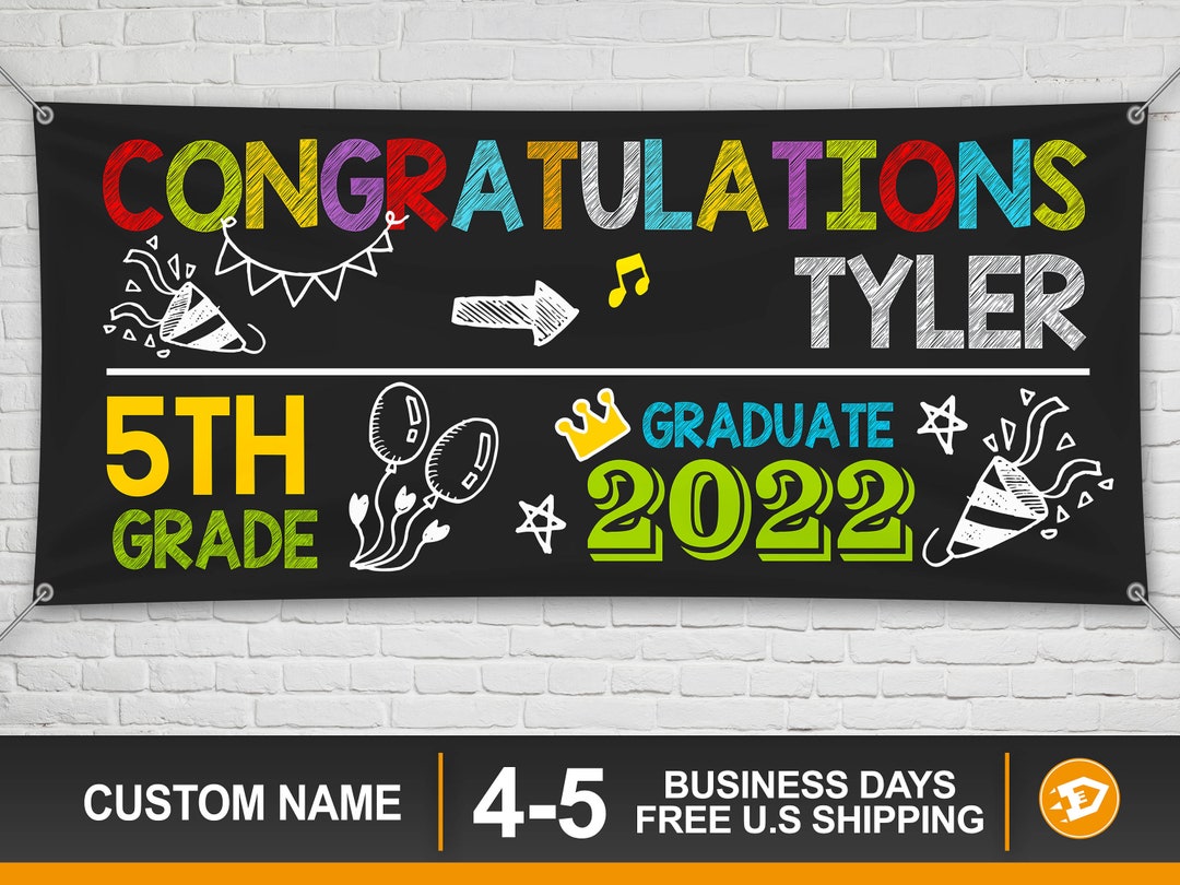 5th Grade Graduation Banner 5th Grade Graduation Party - Etsy