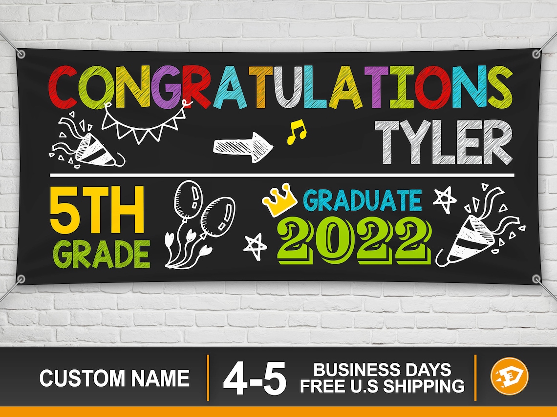 5th Grade Graduation Banner 5th Grade Graduation Party - Etsy