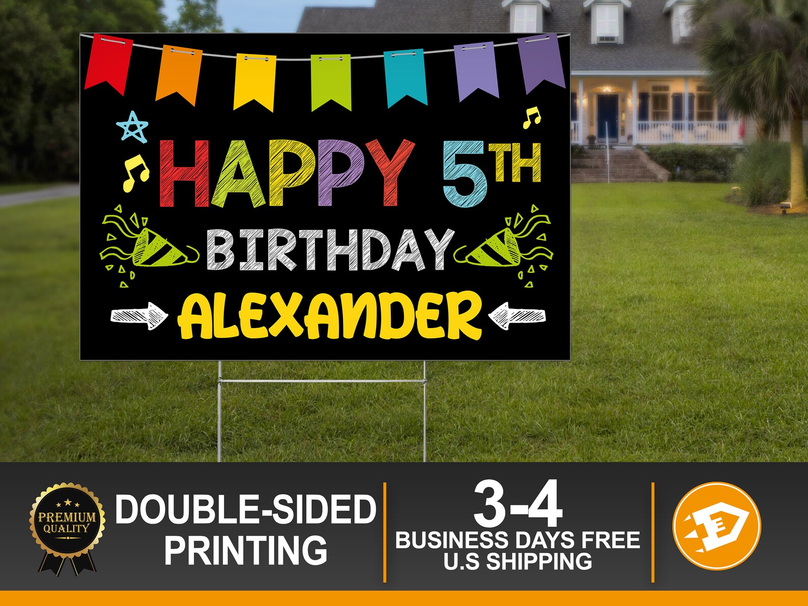Happy Birthday Yard Sign, Drive by Birthday Lawn Sign, 1st 2nd 3rd 4th ...