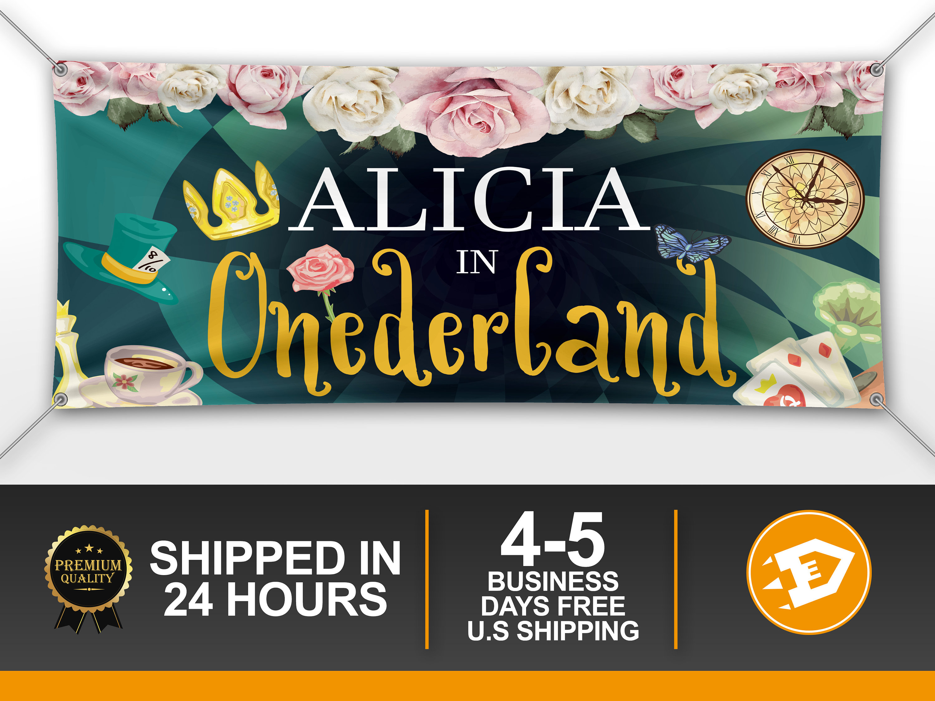 Alice in Wonderland Banner Alice in Onederland Party - Etsy