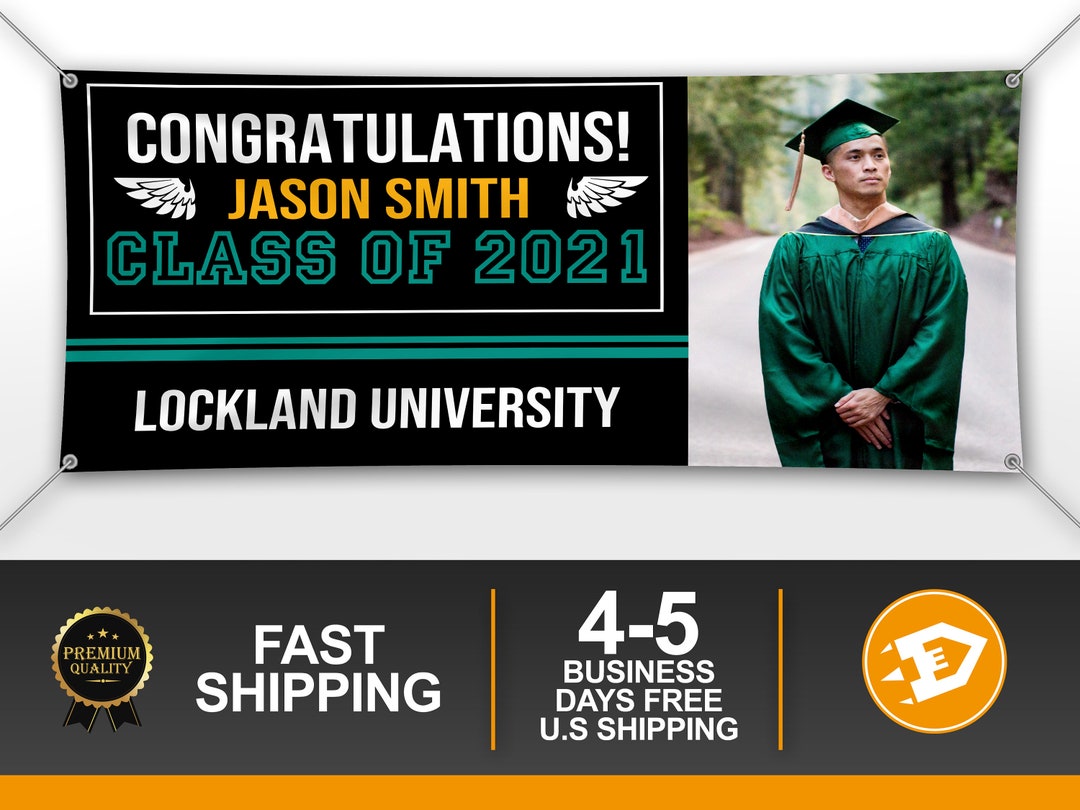 Class of 2021 Graduation Banner Including Grommet - Grade 8 - Boy ...