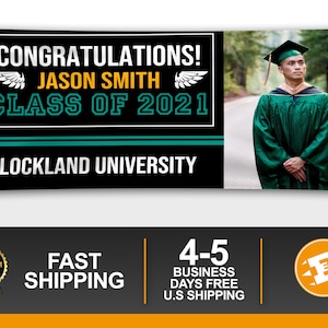 Class of 2021 Graduation Banner Including Grommet - Grade 8 - Boy ...