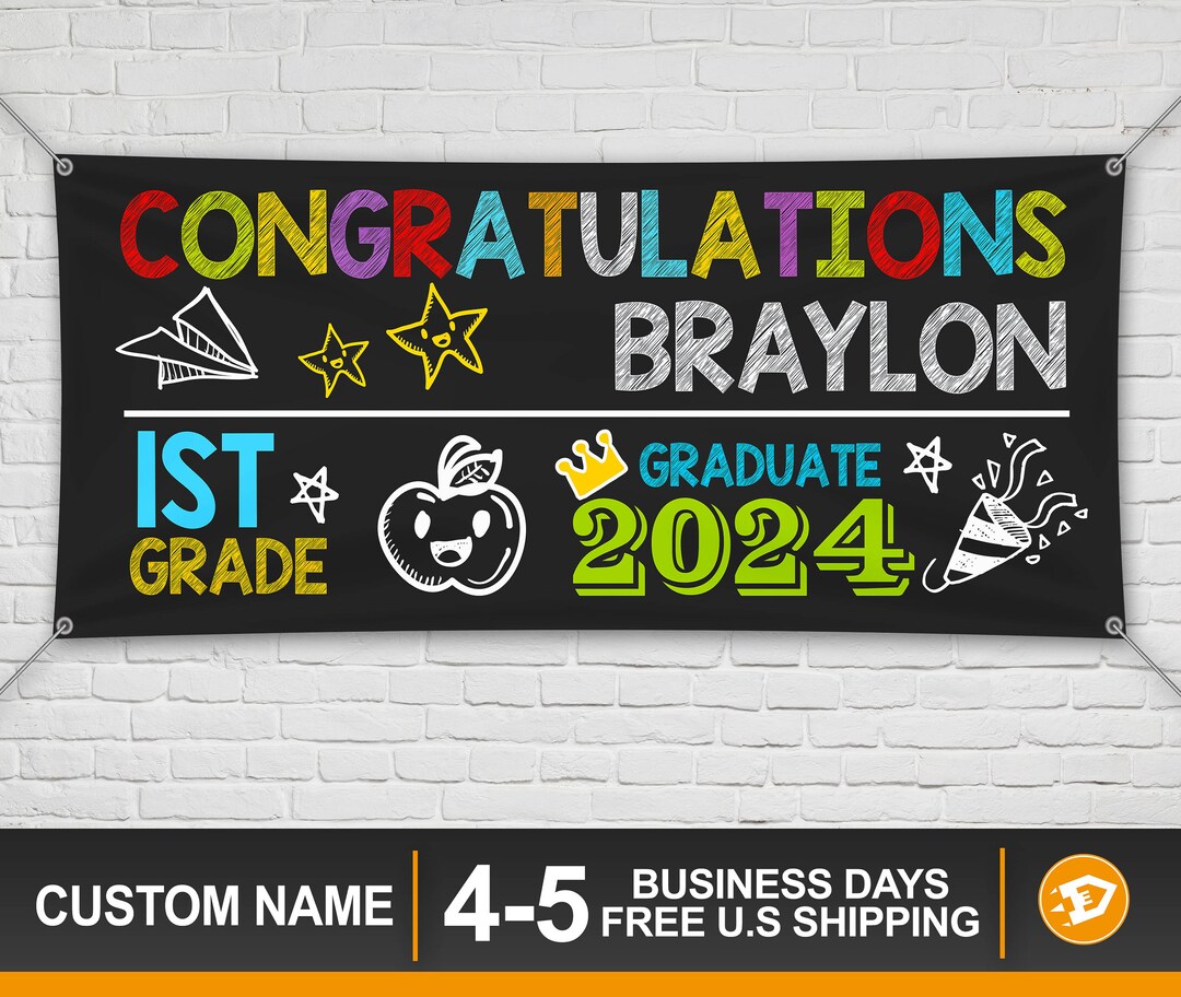 5th Grade Graduation Banner, 5th Grade Graduation Party Banner, Custom ...