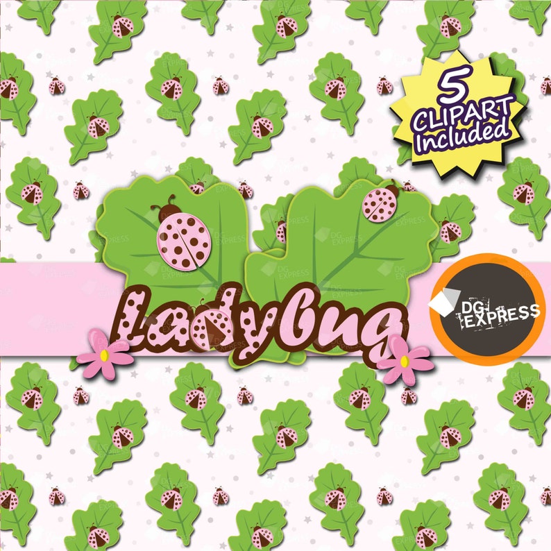 Ladybug Pink Digital Paper Clipart : ladybug Pink - Etsy