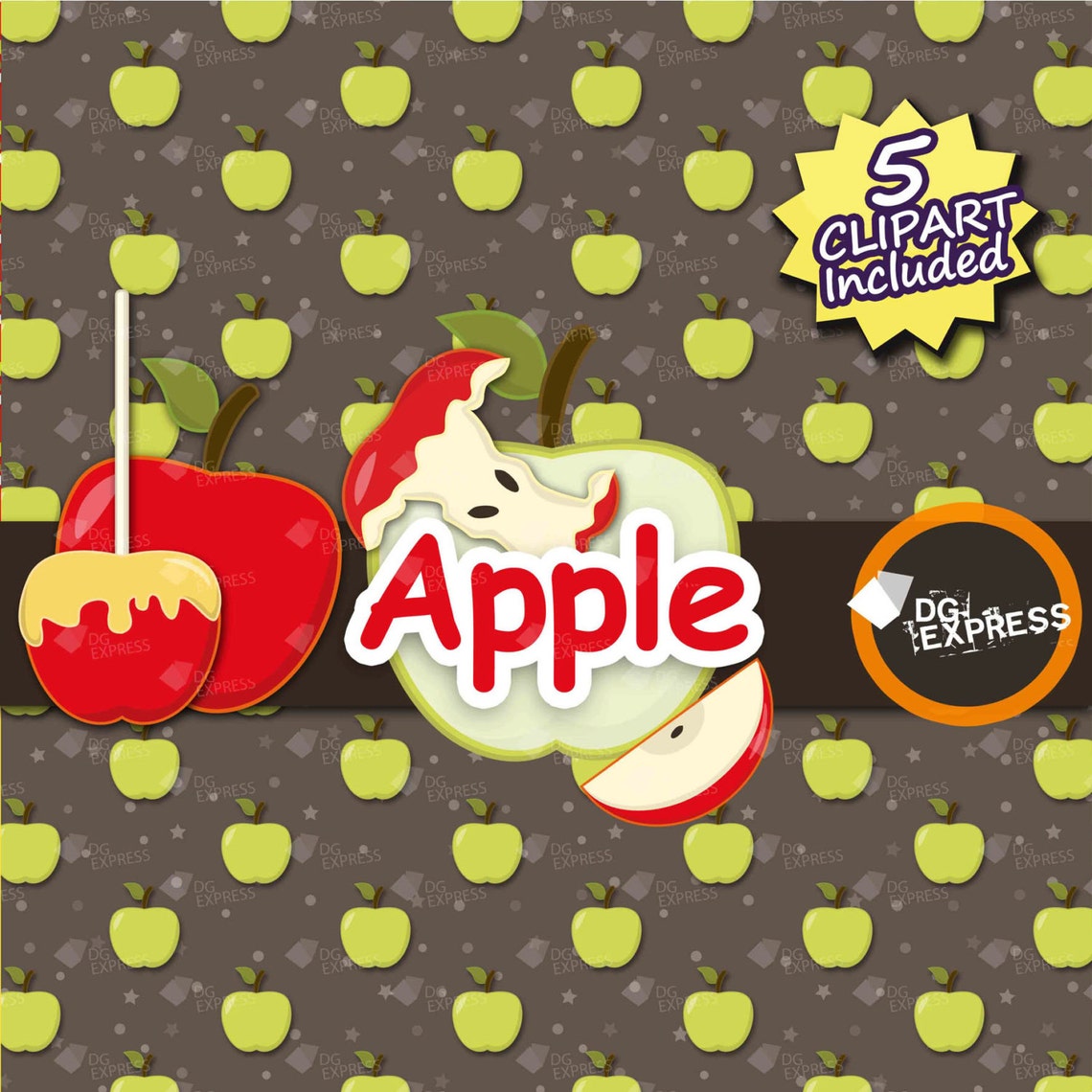 Apple Digital Paper Clipart : apple Digital | Etsy