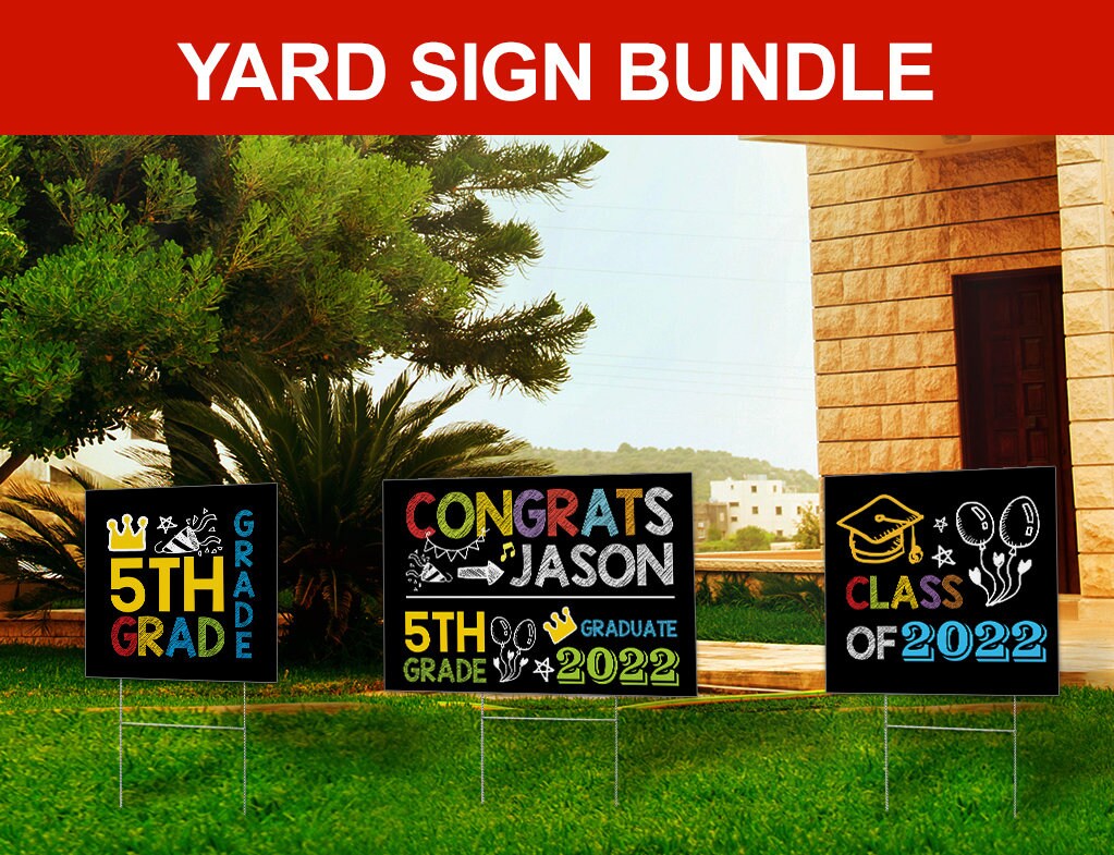 5th Grade Graduate Lawn Sign Class of 2022 Yard Sign Including - Etsy