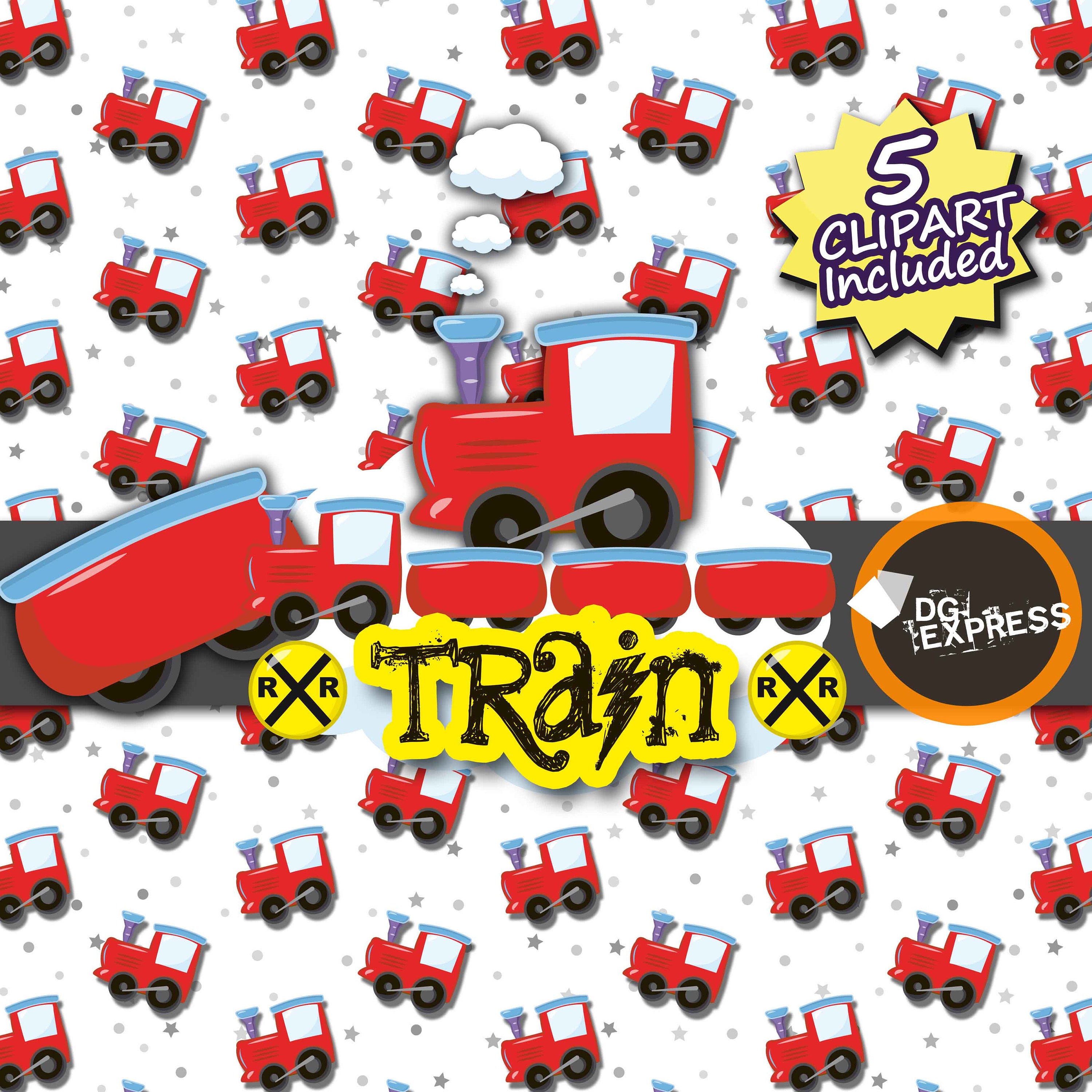 Train Digital Paper Clipart : train Digital - Etsy