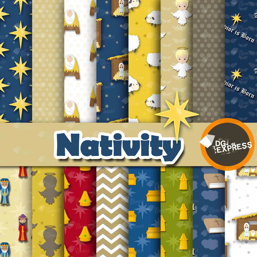 Nativity of Jesus Digital Paper : "christmas Nativity Paper" -christian ...