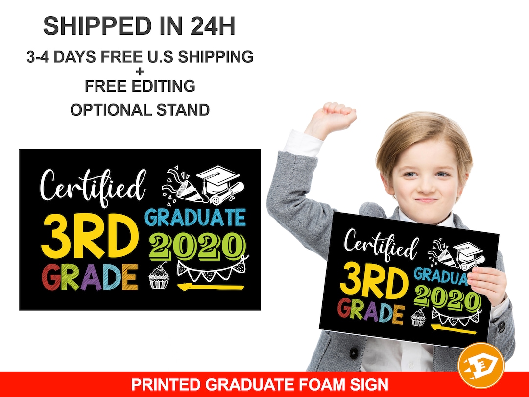 3rd Grade Graduation Sign Class of 2020 Sign With Optional Tabletop ...